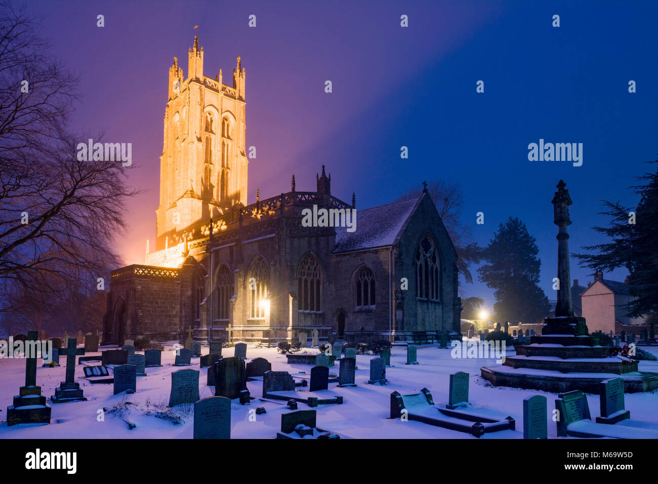 The 15th Century All Saints church in the village of Wrington ...