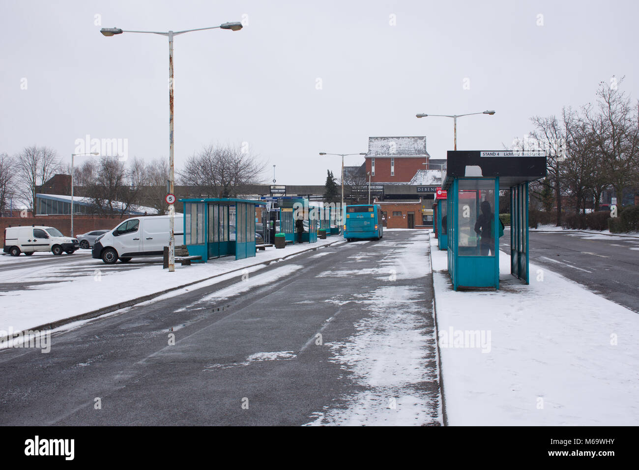 Lichfield,UK.1 March,2018.UK Weather.Beast from East.Lichfield bus ...