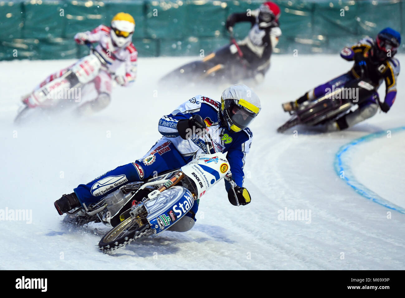 01 March 2018, Germany, Berlin: Ice Speedway German championships ...