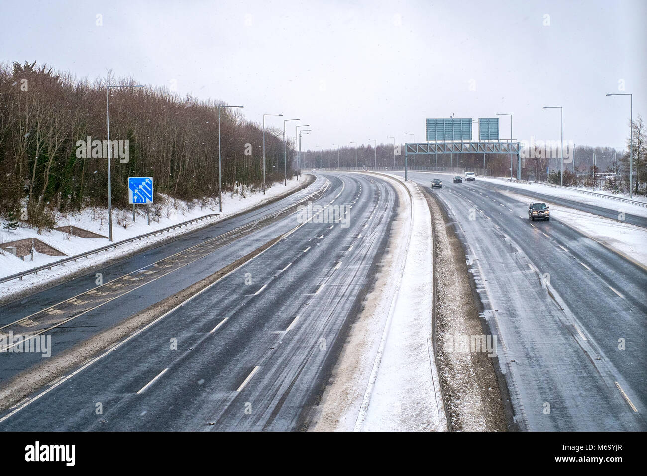 Dublin, Ireland. 1st Mar, 2018. UK Weather: Motorway M50 in Dublin City ...