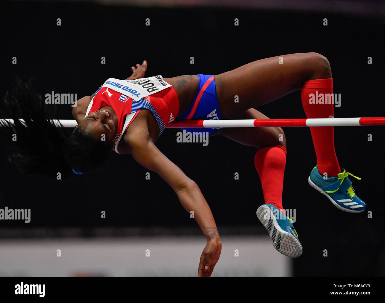 Birmingham, UK. 02nd Mar, 2018. Yorgelis Rodriguez (CUB) approaches the ...