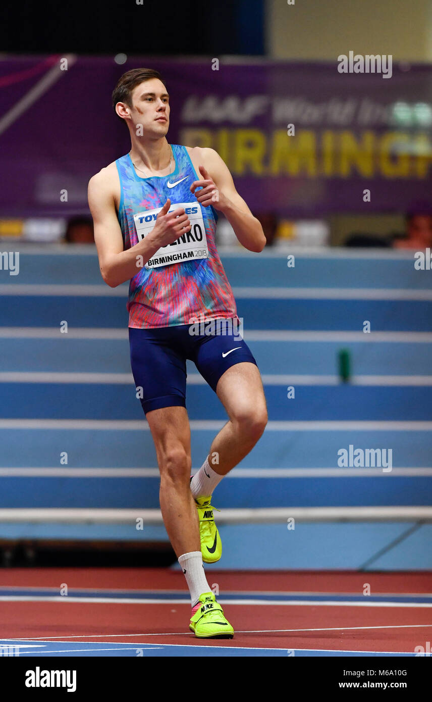 Birmingham, UK. 02nd Mar, 2018. Danil Lysenko (RUS) wins the high jump ...
