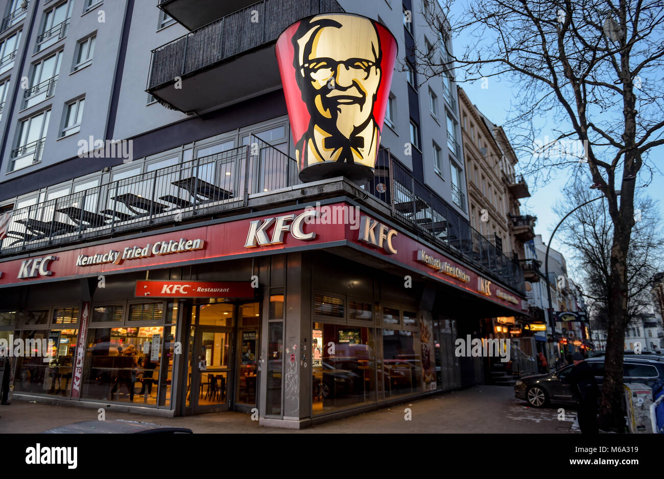 01 March 2018, Germany, Hamburg: The restaurant of the fast food chain ...