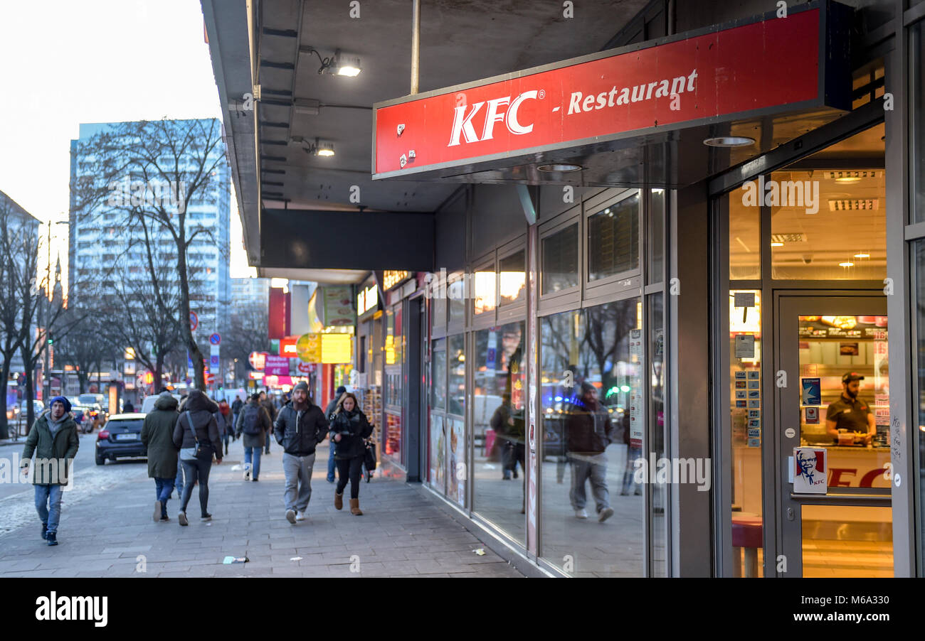 01 March 2018, Germany, Hamburg: The restaurant of the fast food chain ...