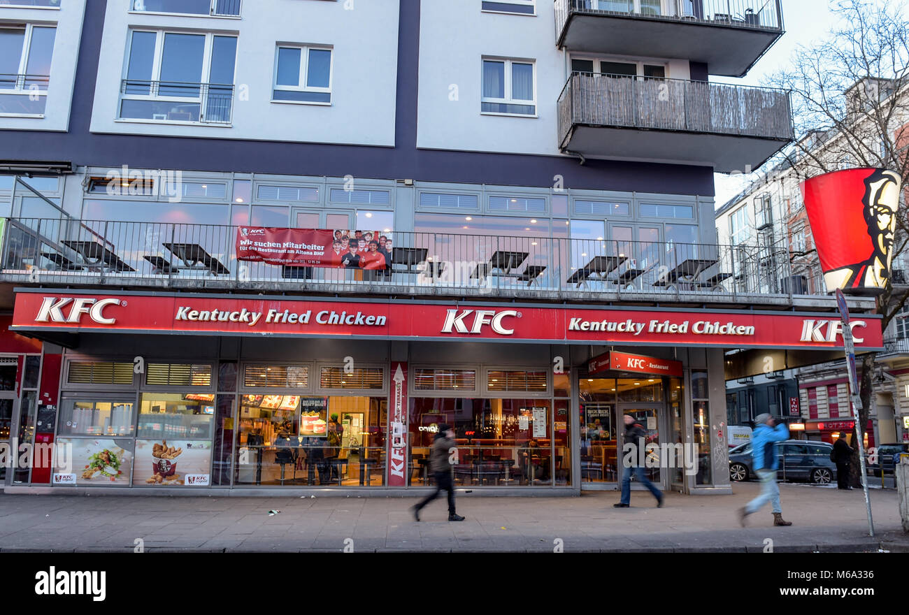 01 March 2018, Germany, Hamburg: The restaurant of the fast food chain ...