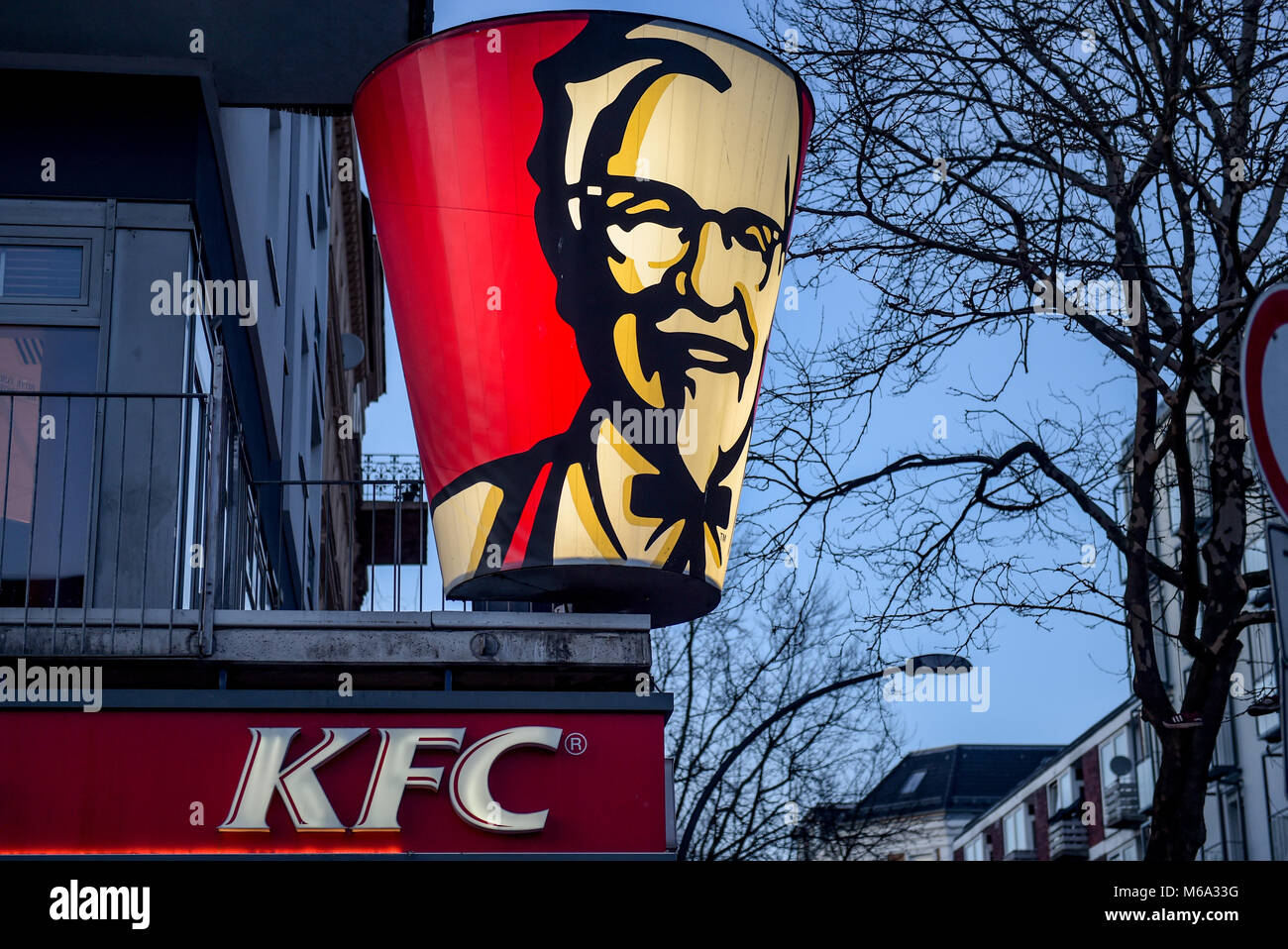 01 March 2018, Germany, Hamburg: The restaurant of the fast food chain ...