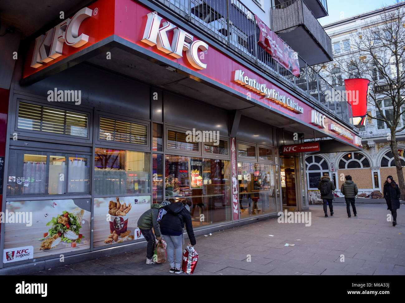 01 March 2018, Germany, Hamburg: The restaurant of the fast food chain ...