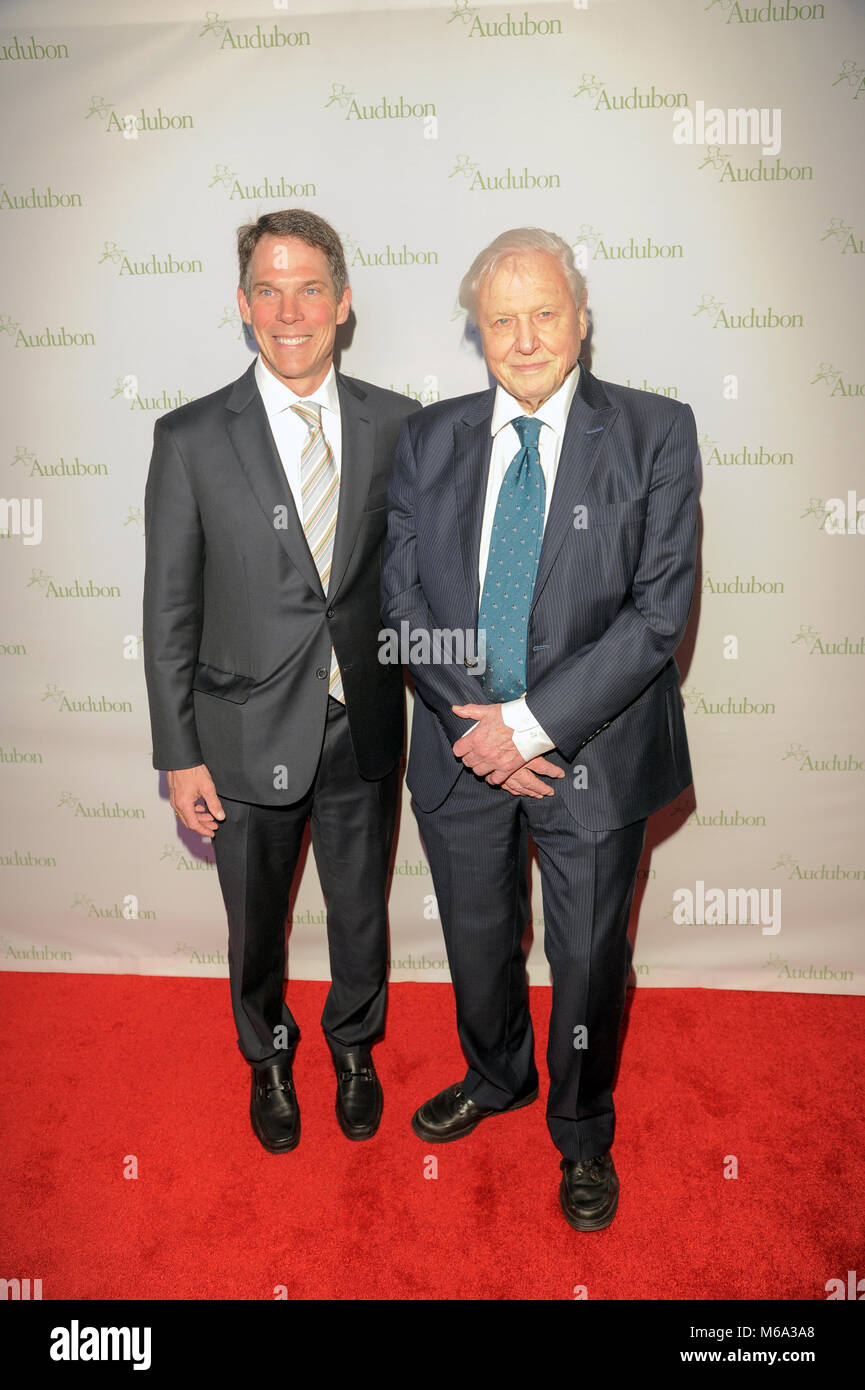 New York, USA. 1st March, 2018. Rhett Turner and Sir David Attenborough ...