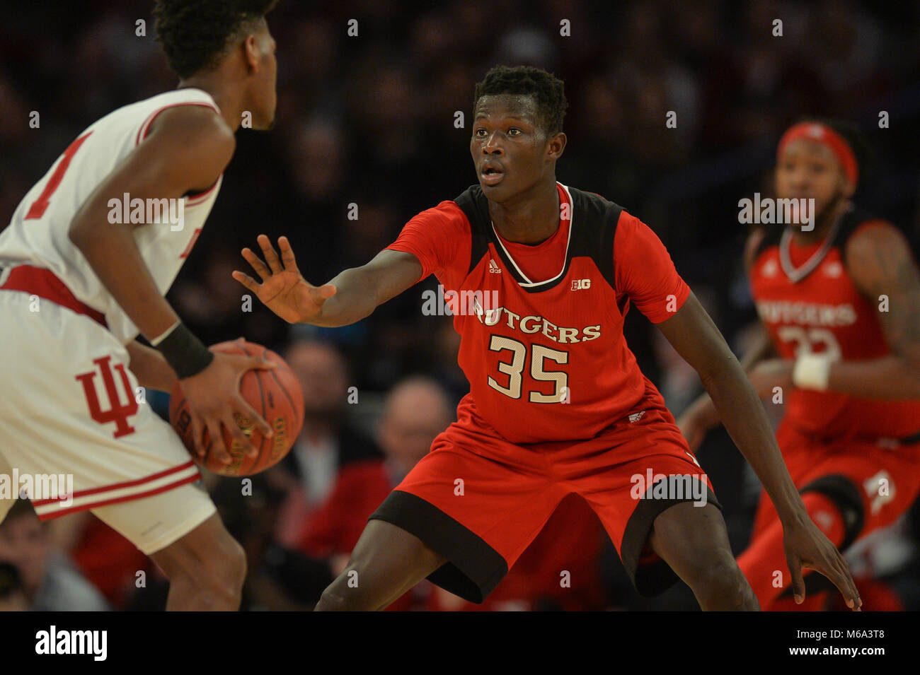 New York, New York, USA. 1st Mar, 2018. ISSA THIAM (35) eyes ALJAMI ...