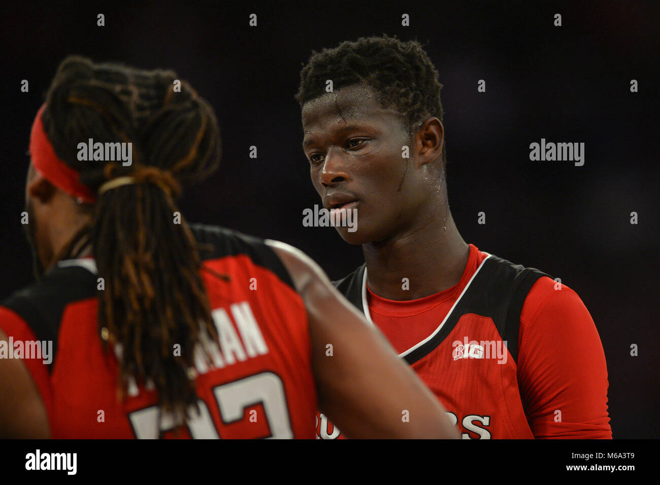 New York, New York, USA. 1st Mar, 2018. ISSA THIAM (35) listens to his ...