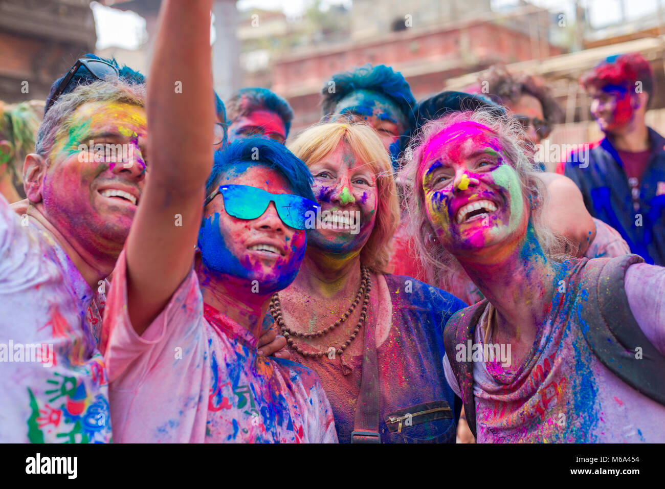 Kathmandu, Nepal. 1st Mar, 2018. Hol is a Hindu spring festival ...