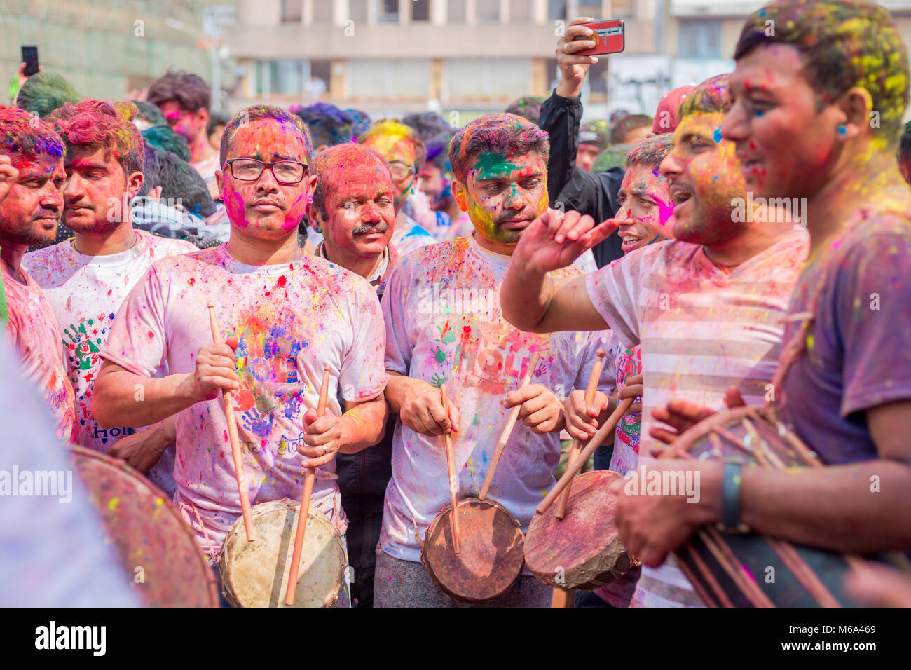 Kathmandu, Nepal. 1st Mar, 2018. Hol is a Hindu spring festival ...