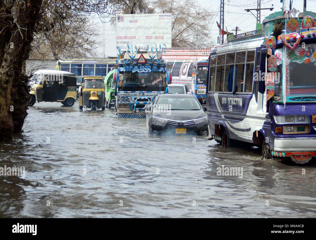 Inundated road by overflowing sewerage water creating problems for ...