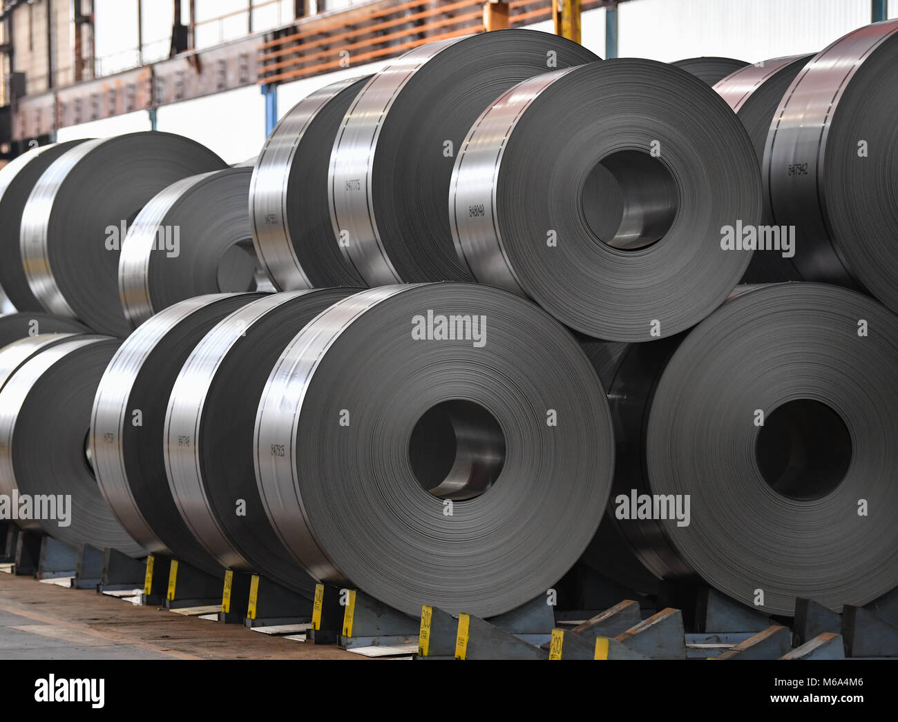 Eisenhuettenstadt, Germany. 3rd July, 2017. Cold-rolled sheet metal ...