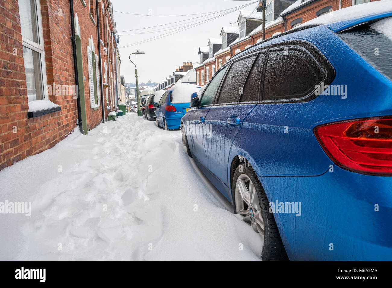 Exeter, Devon, UK. 2nd March 2018. UK Weather. Heavy snow and freezing ...