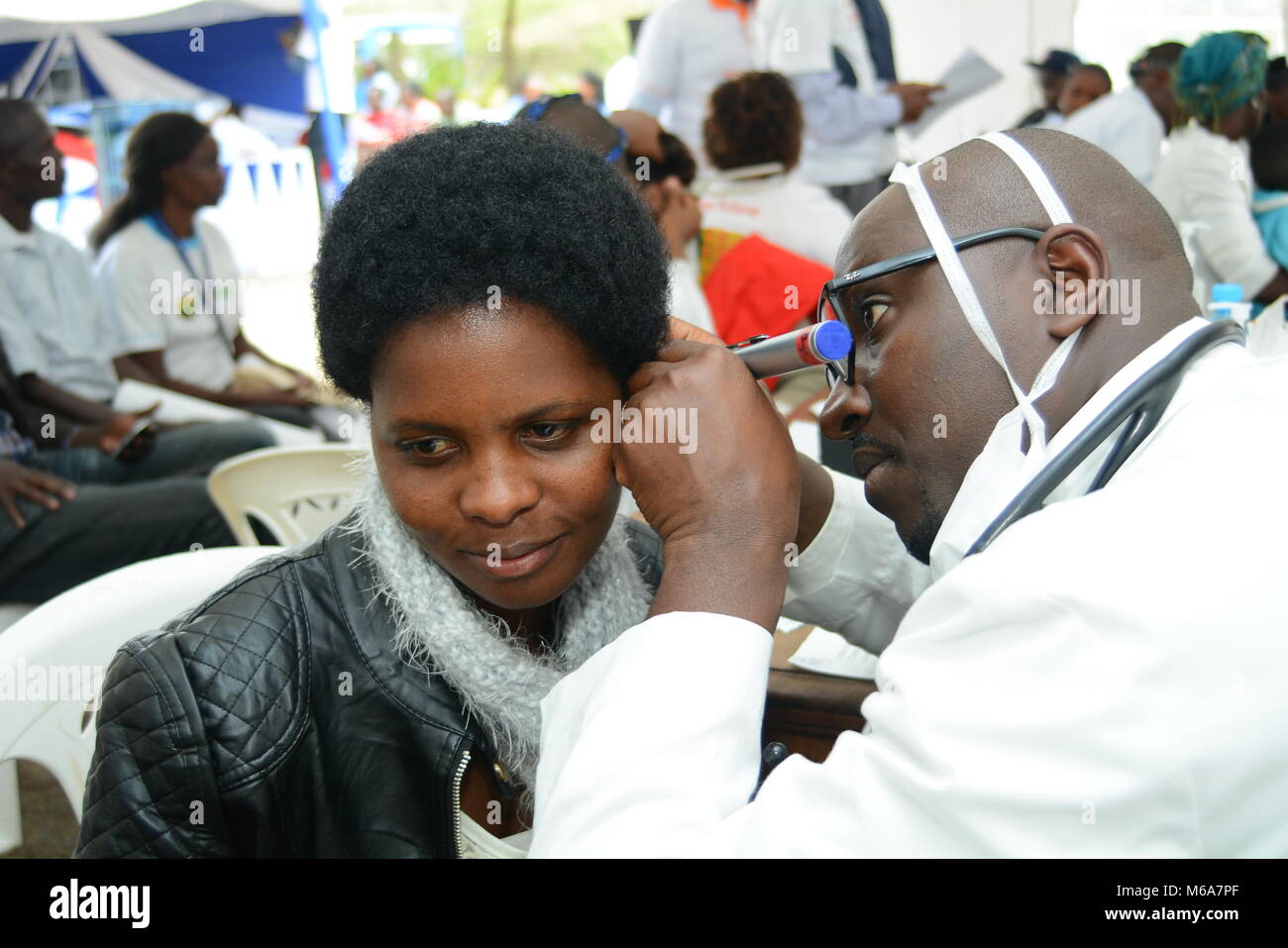 Nairobi, Kenya. 2nd Mar, 2018. A woman seen being inspected by an Ear ...
