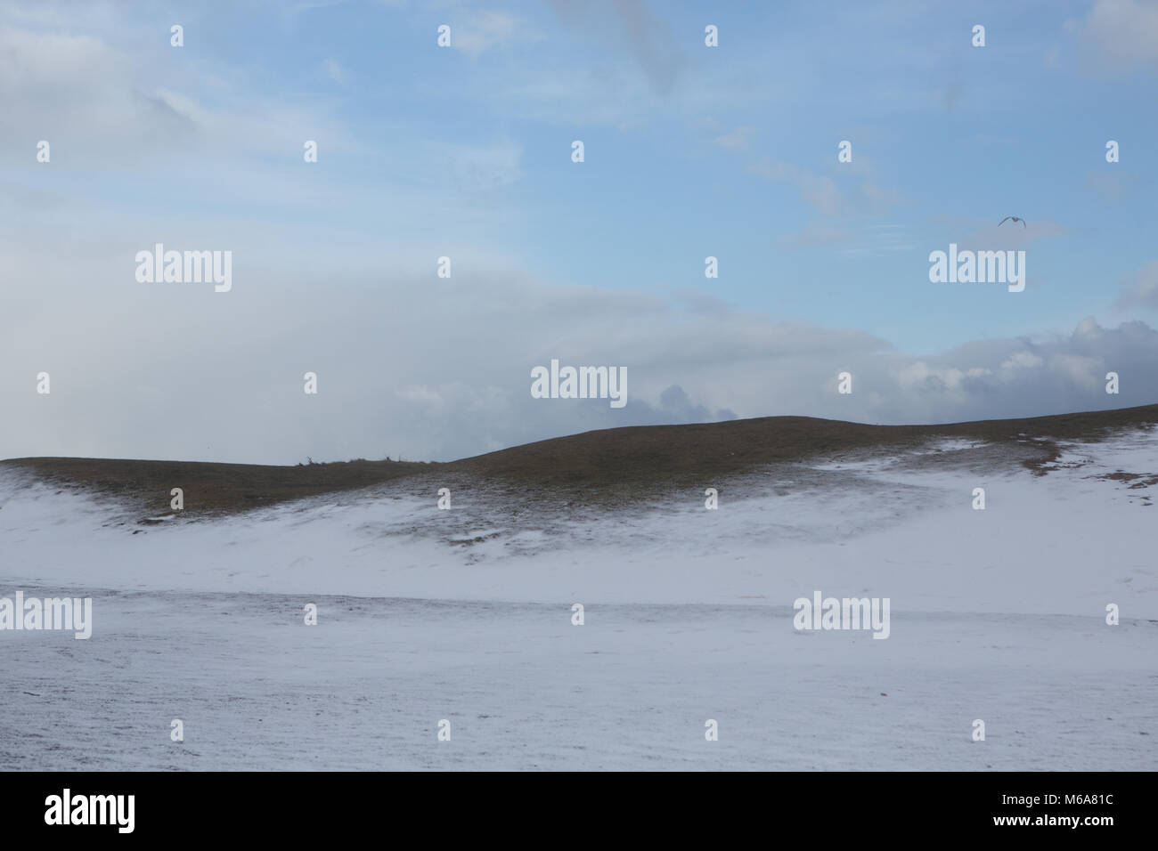 St. Andrews coastline. 1st Mar, 2018. UK Weather: Snow covers the ...