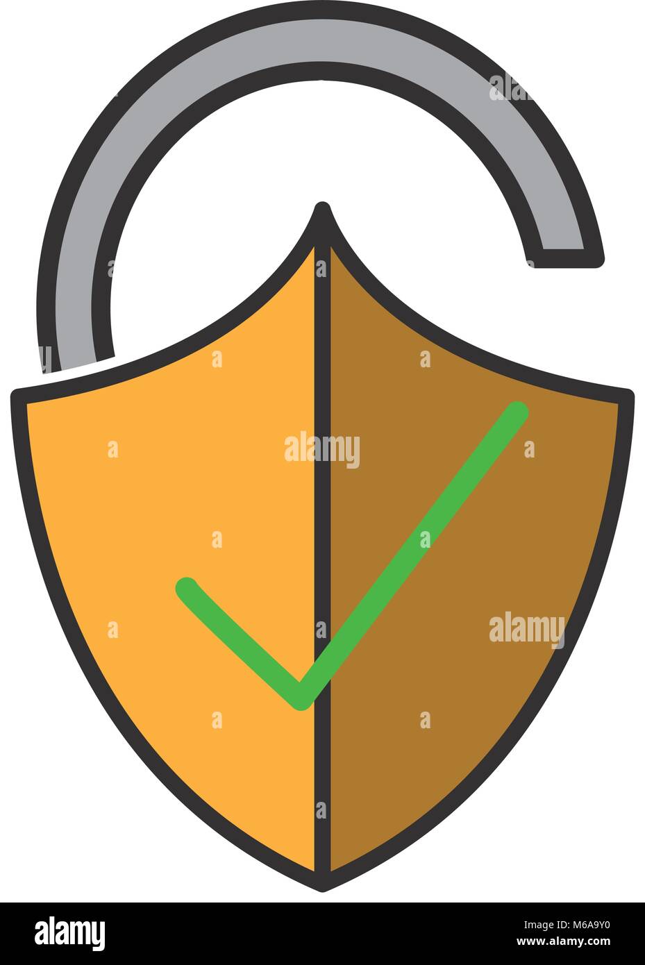 open padlock shield with good protection Stock Vector Image & Art - Alamy