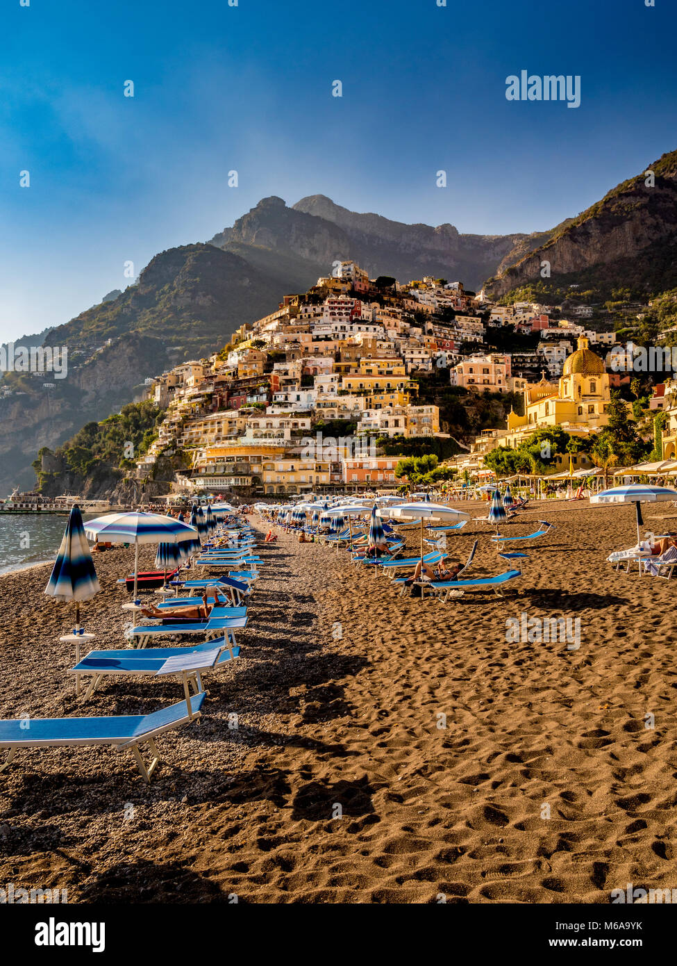 Positano beach sunbathing hi-res stock photography and images - Alamy