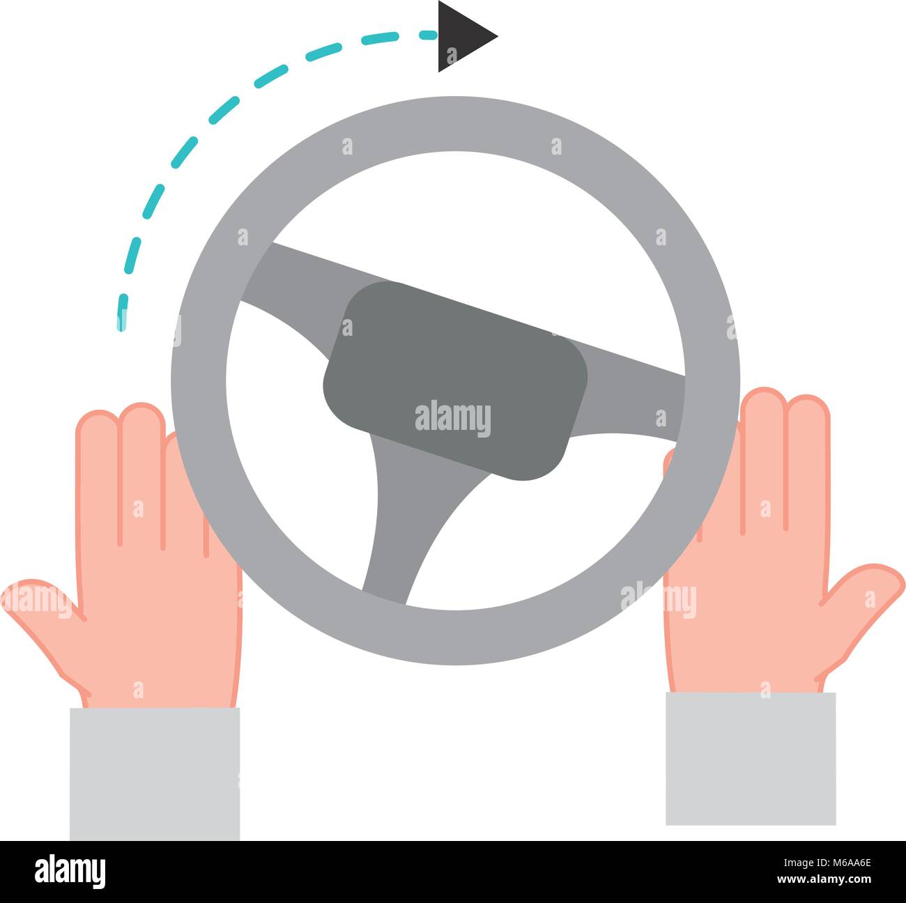 color shadow man hands with steering wheel drive Stock Vector Image ...