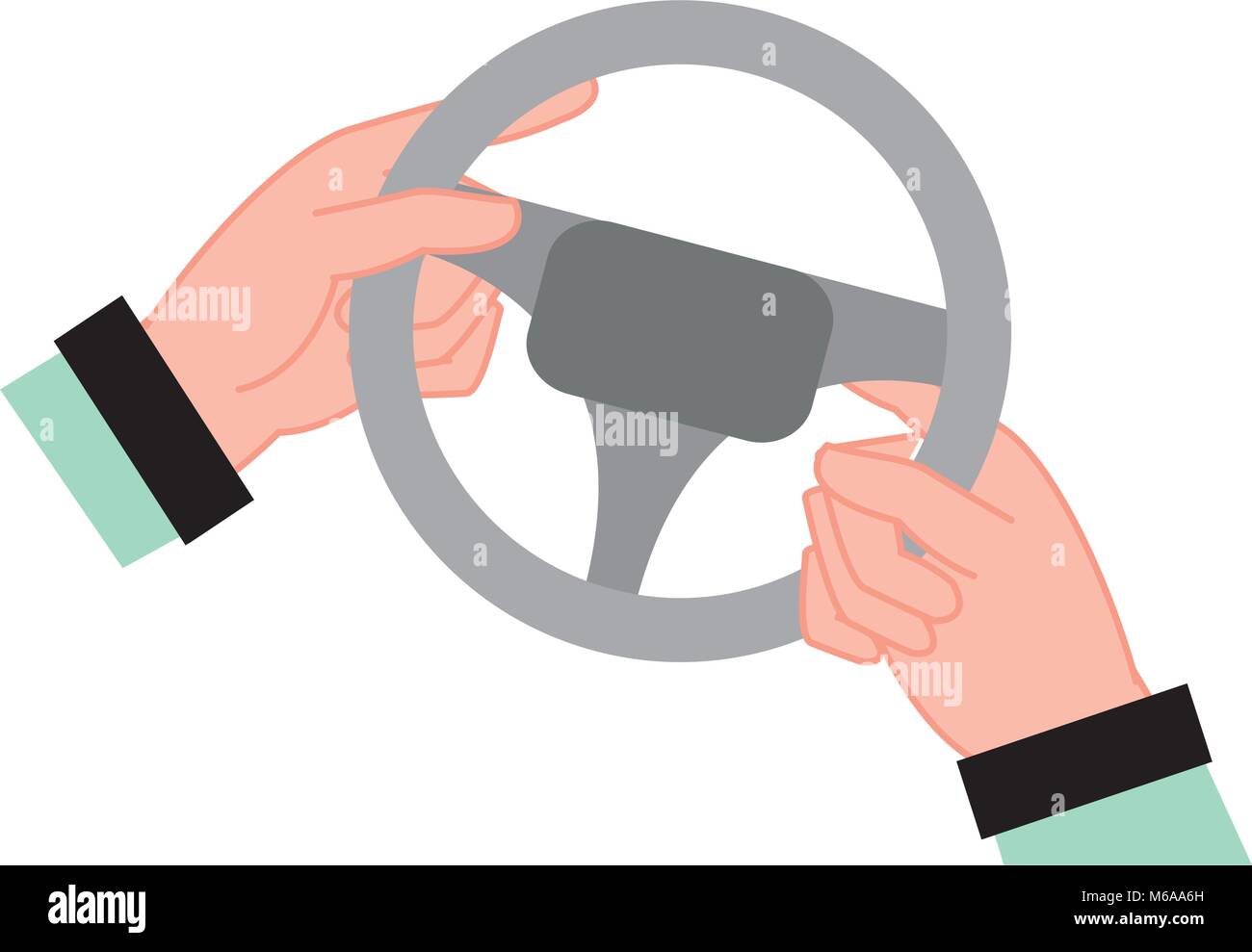color shadow man hands driveing steering wheel Stock Vector Image & Art ...