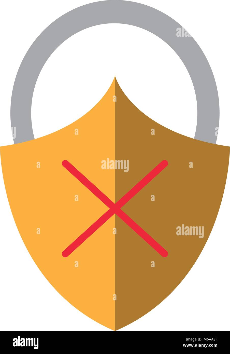 color shadow close padlock shield with bag protection Stock Vector ...