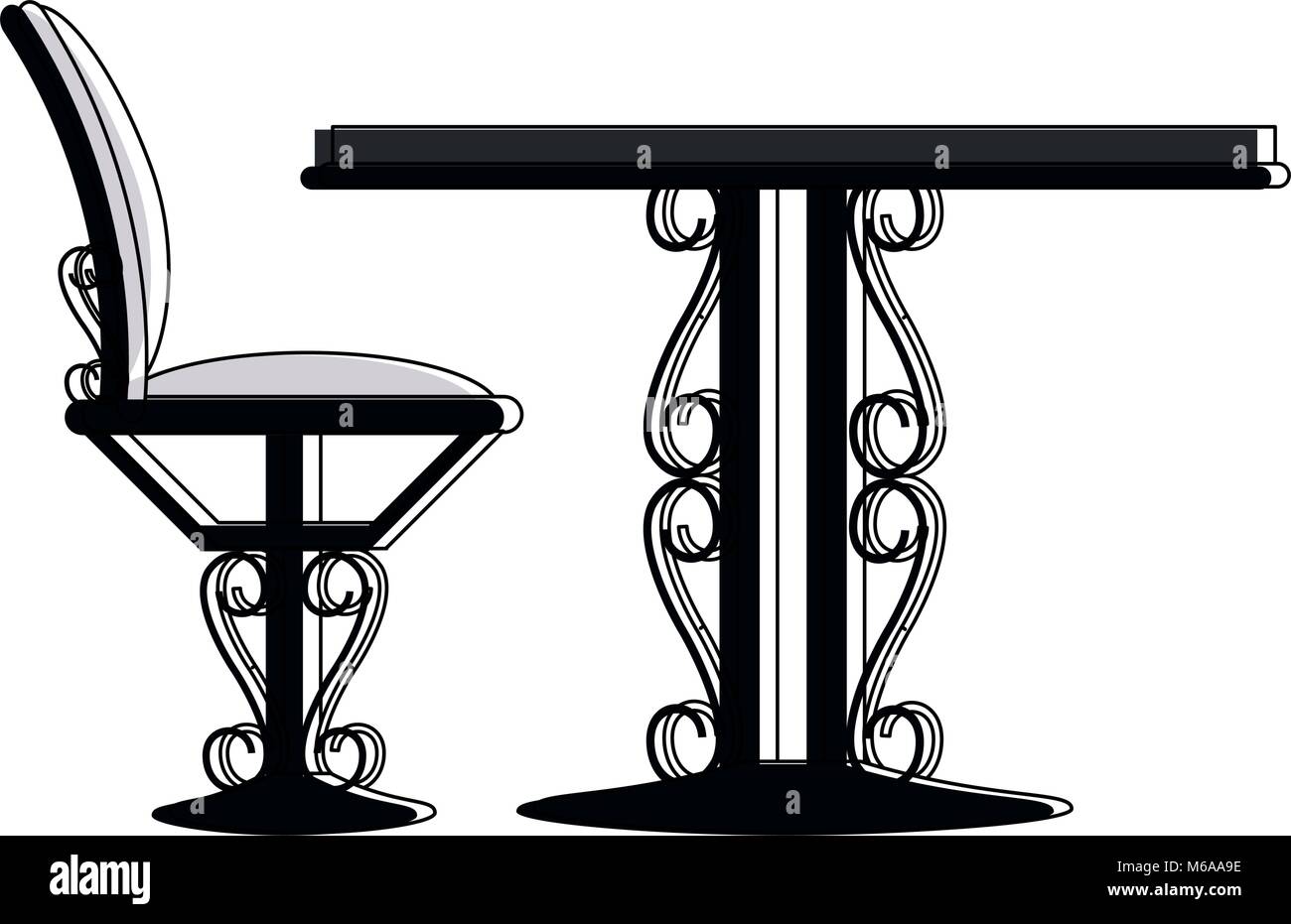 Restaurant desk with chairs Stock Vector Image & Art - Alamy