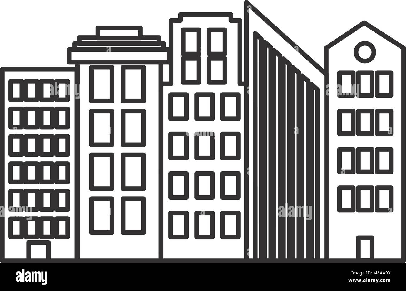 Commercial buildings line Stock Vector Images - Alamy