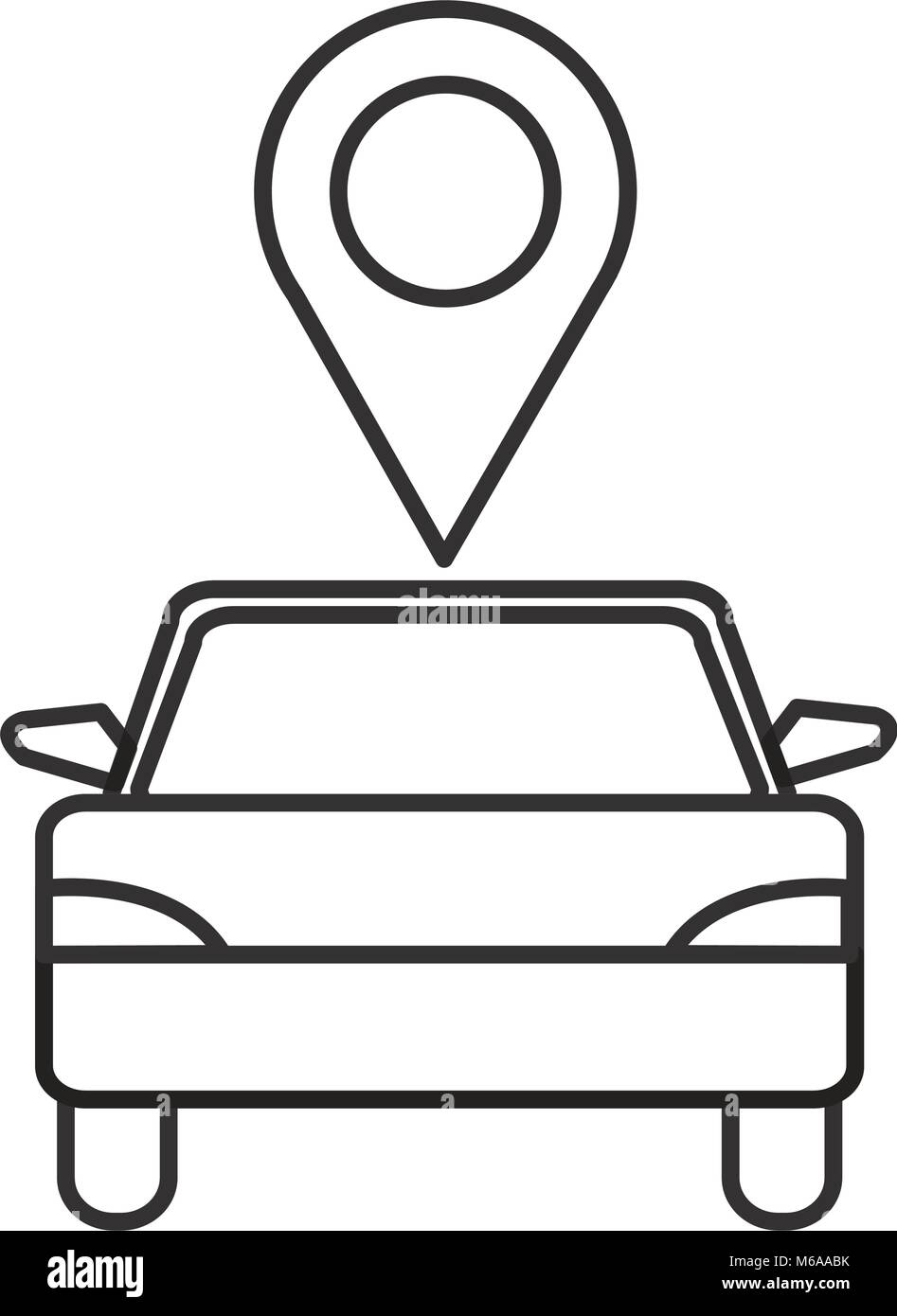 line vehicle transport with location map symbol Stock Vector Image ...