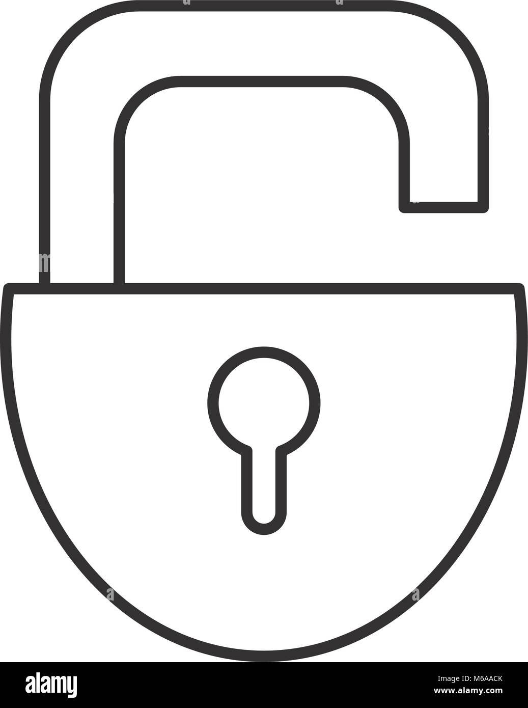 line open padlock security and protection object Stock Vector Image ...