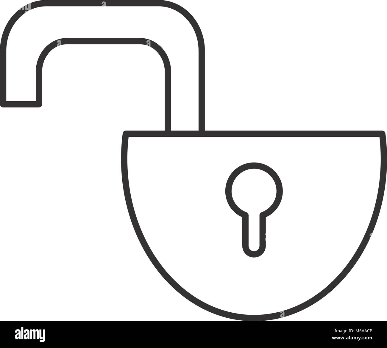 Line Open Padlock Object To Protection Privacy Stock Vector Image And Art Alamy