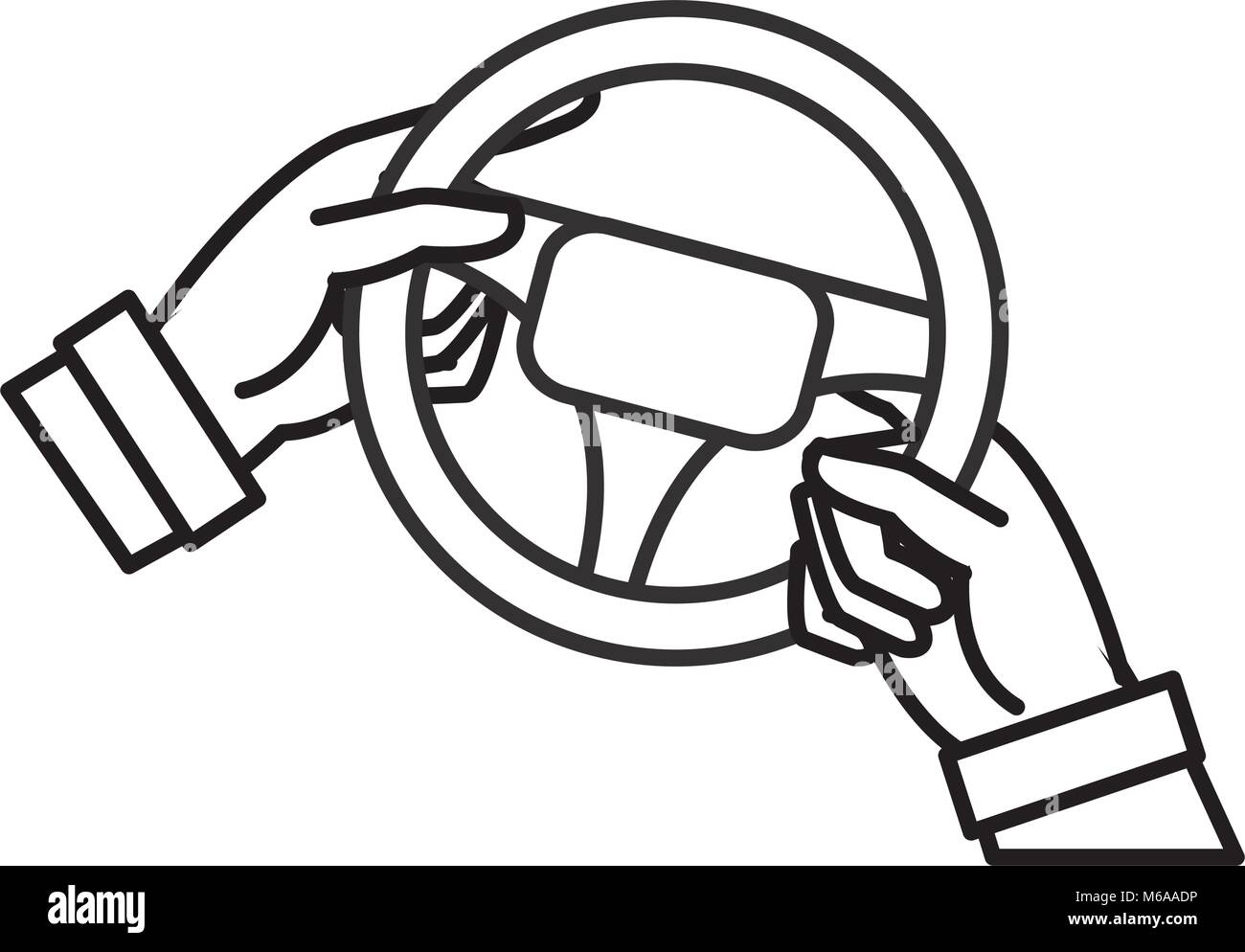 Driving car hands on wheel Stock Vector Images - Alamy