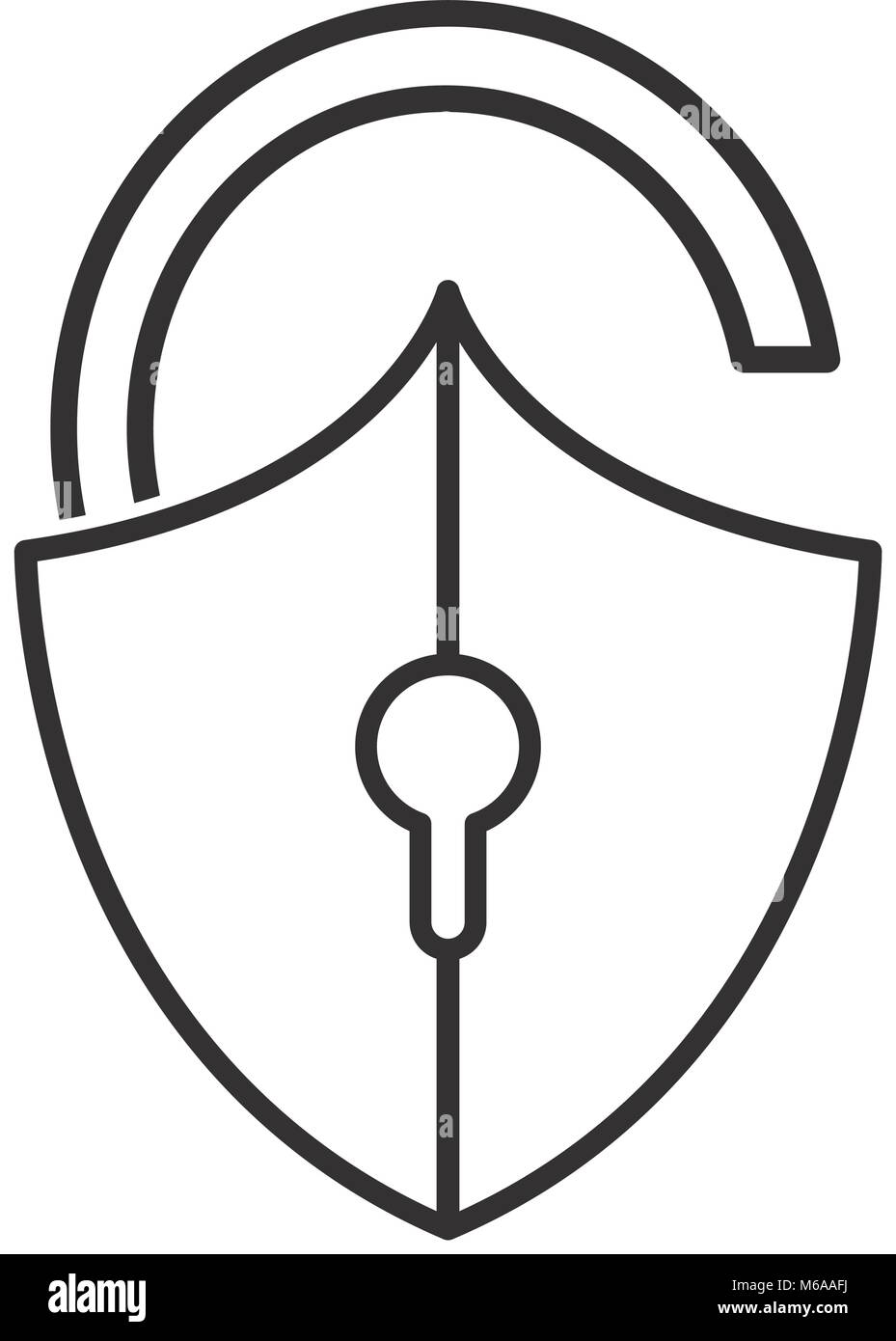 line open padlock shield to security object Stock Vector Image & Art ...
