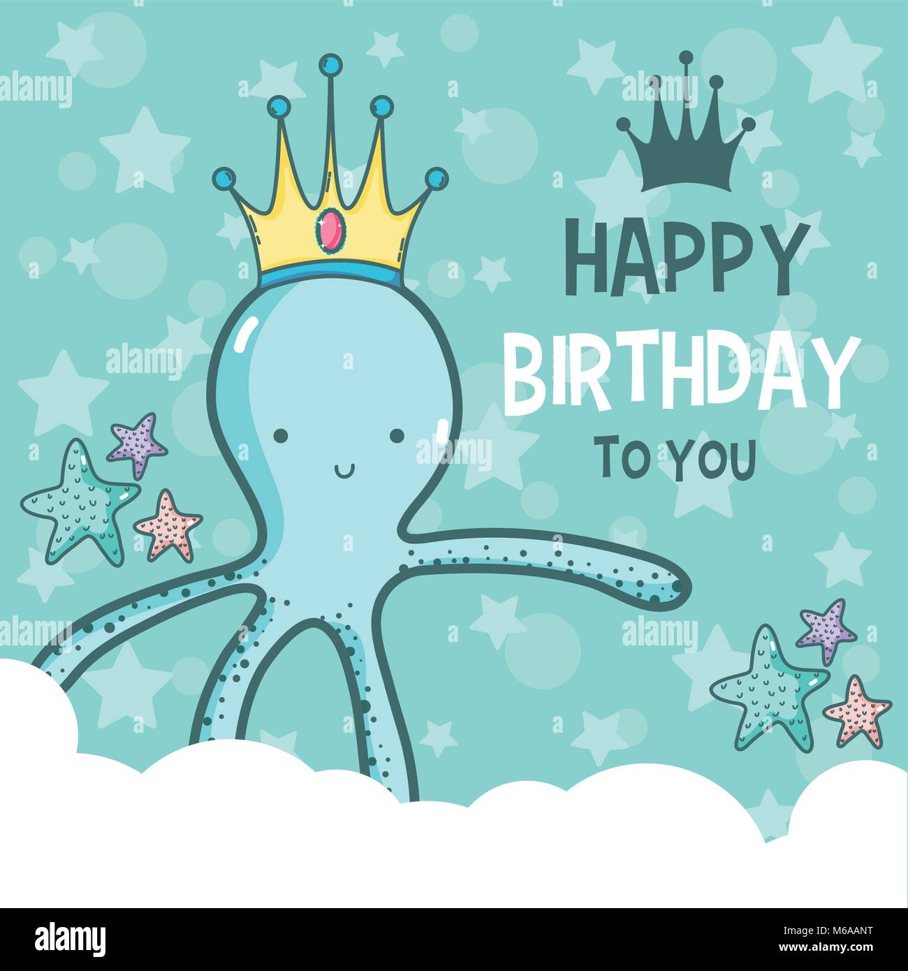 Happy birthday card cute cartoons Stock Vector Image & Art - Alamy