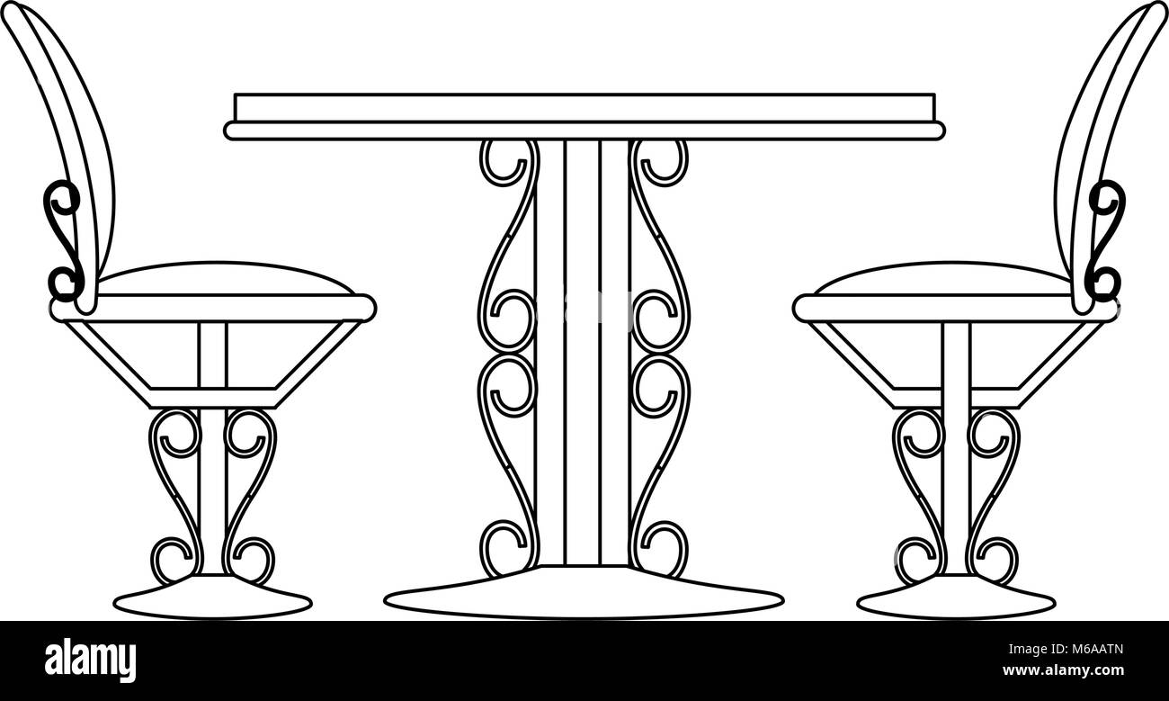 Restaurant desk with chairs Stock Vector Image & Art - Alamy