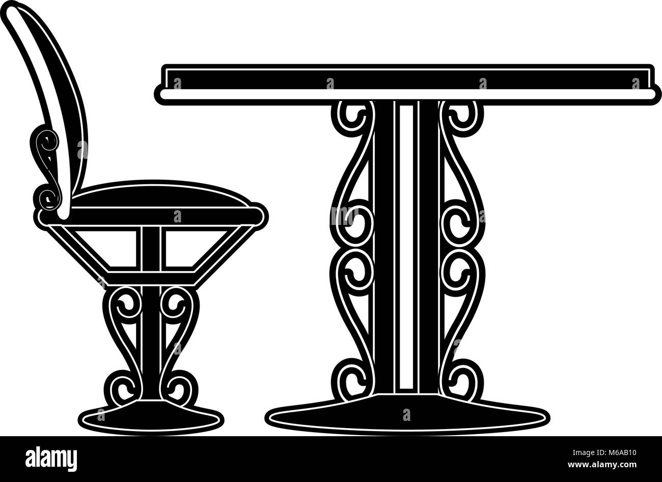 Restaurant desk with chair Stock Vector Image & Art - Alamy