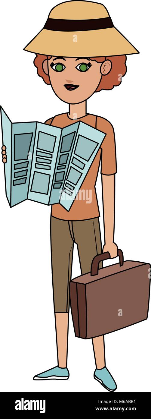 Tourist woman cartoon Stock Vector Image & Art - Alamy