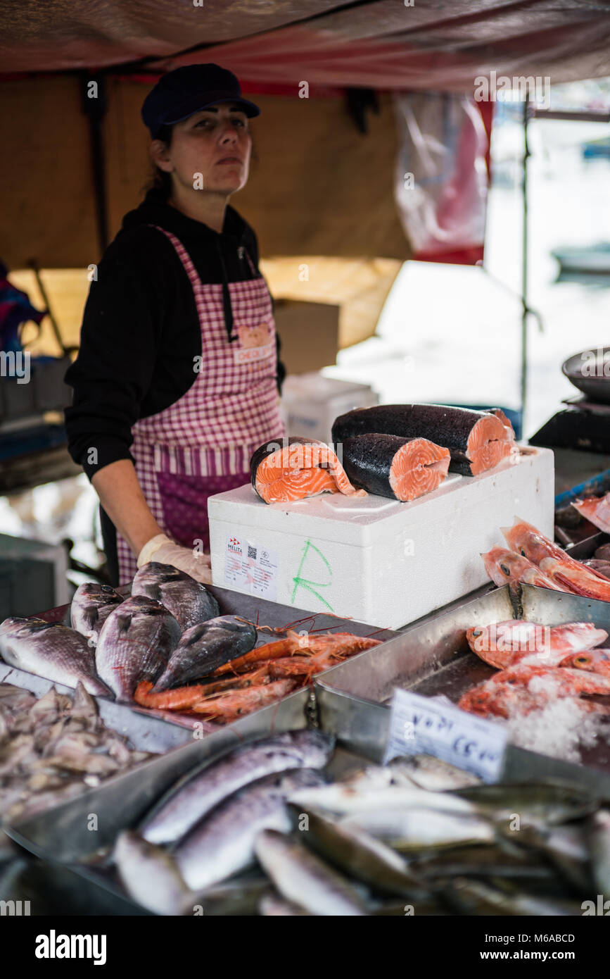 Local fish market, Marsaxlokk, Malta, Europe Stock Photo - Alamy