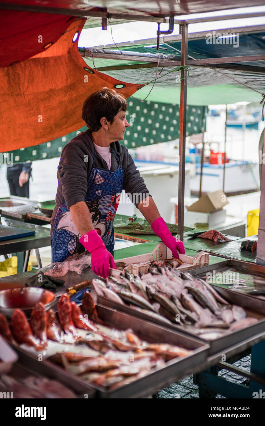Local fish market, Marsaxlokk, Malta, Europe Stock Photo - Alamy