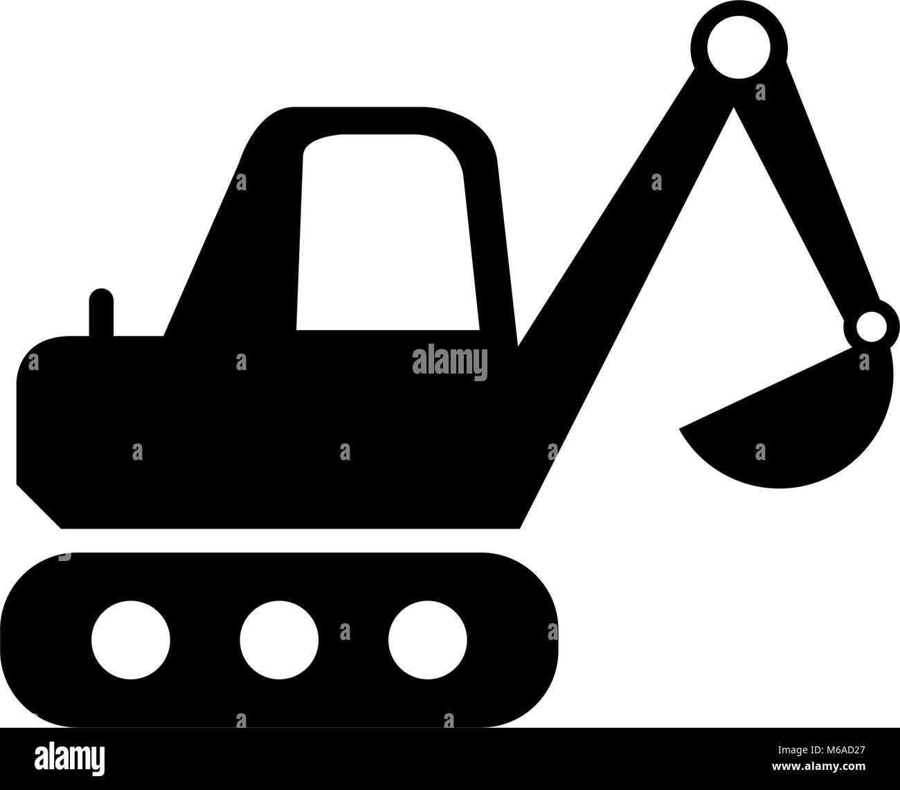 Excavator digger working construction Stock Vector Images - Alamy