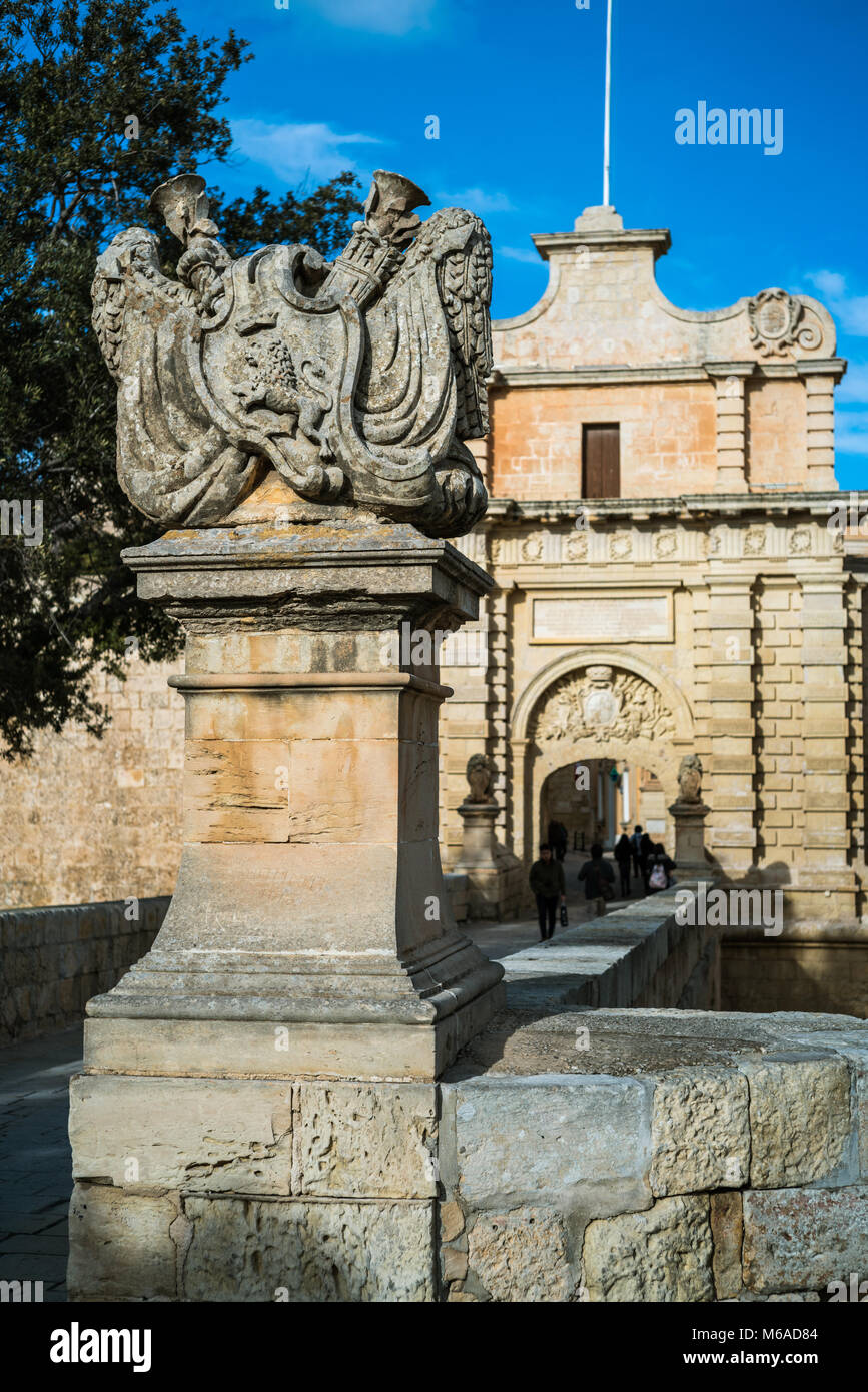 Mdina gate vilhena gate to silent city hi-res stock photography and ...