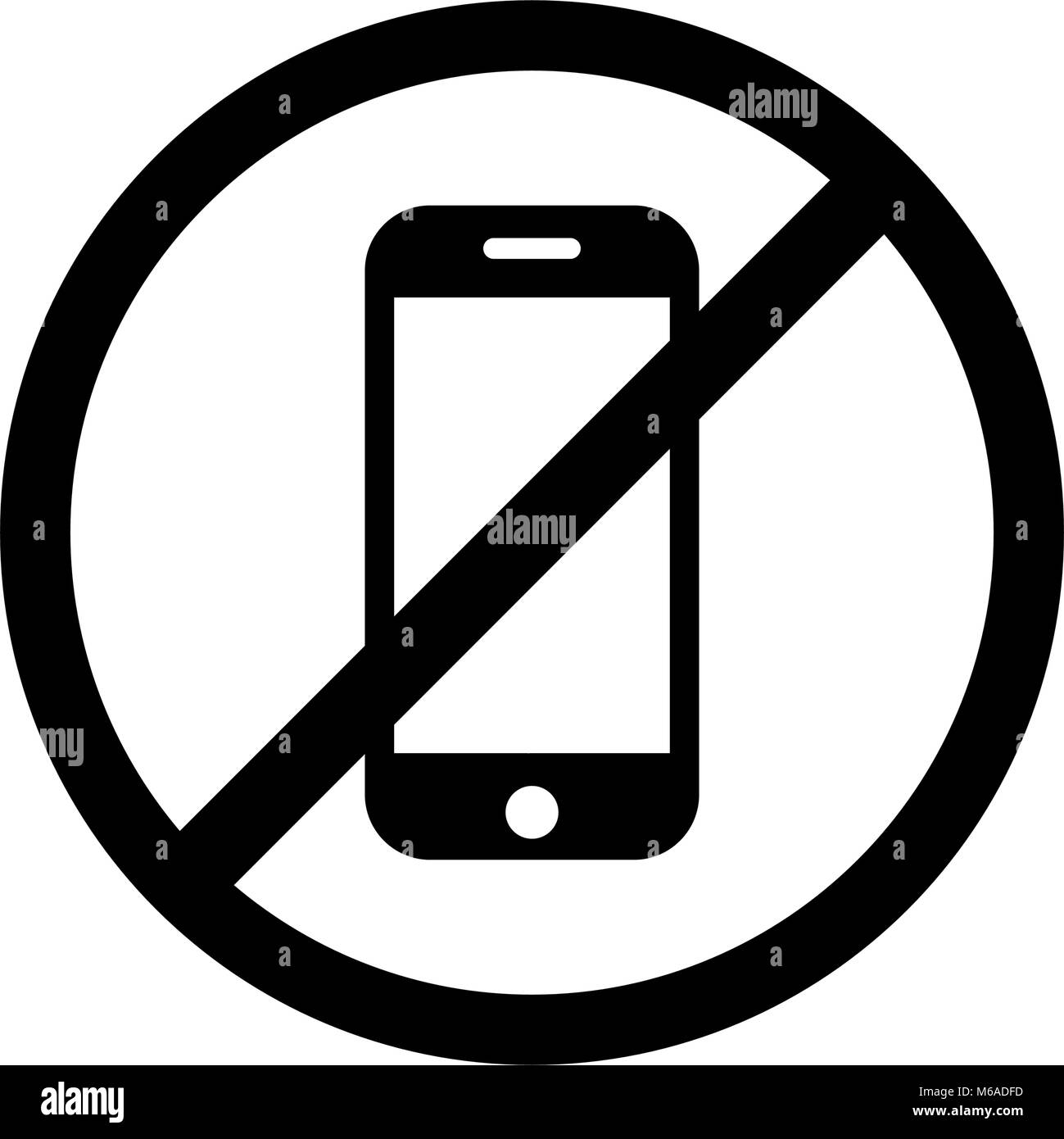 Cell phone prohibition sign Black and White Stock Photos & Images - Alamy