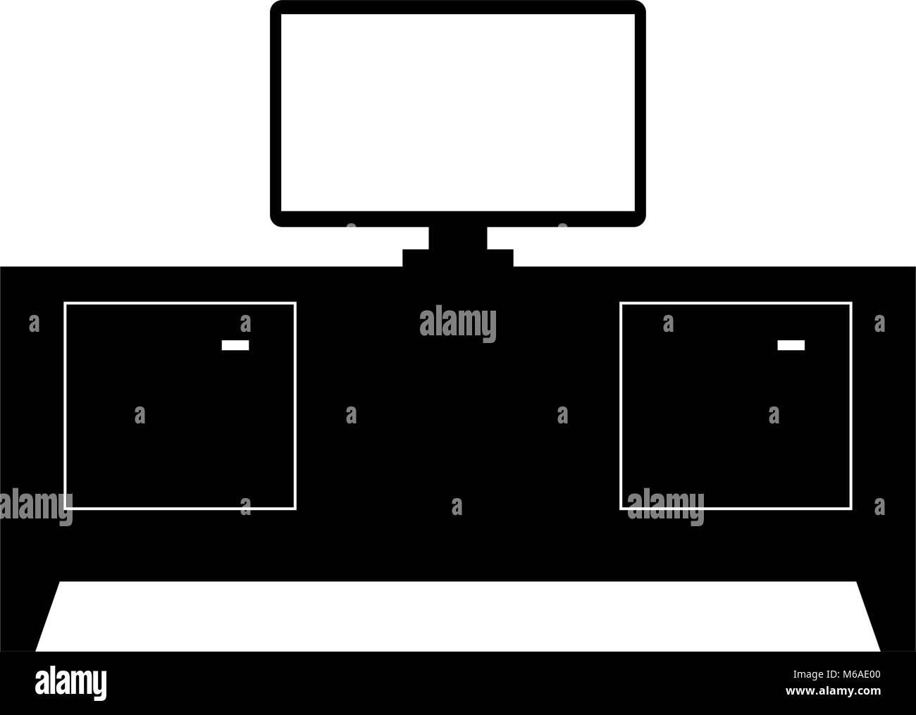 Tv table stand Black and White Stock Photos & Images - Alamy