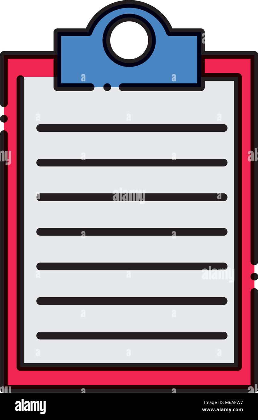 dashed line check list document note in the clipboard Stock Vector ...