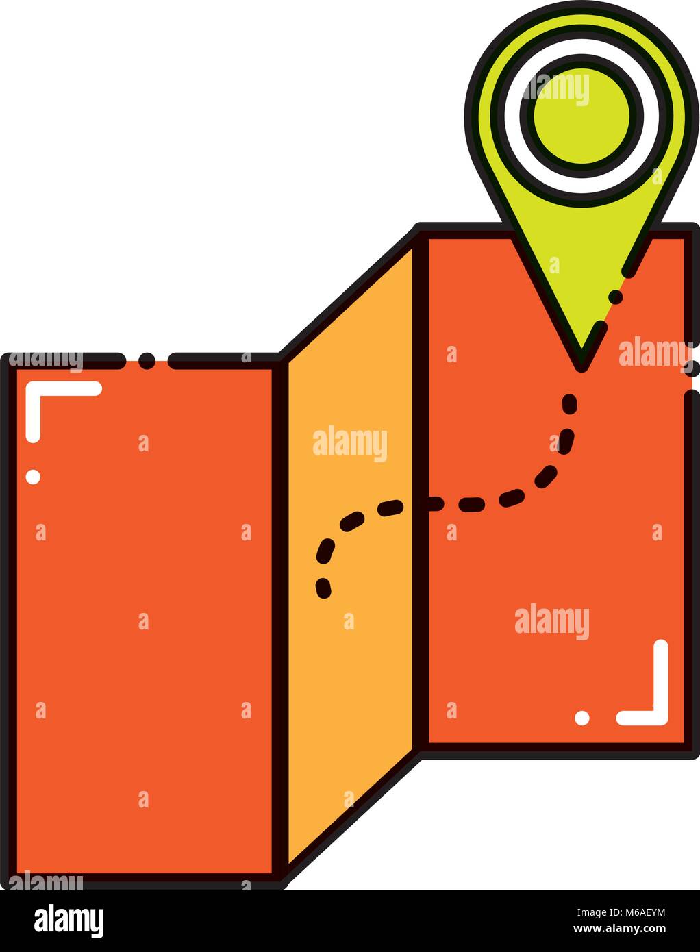 dashed line global map travel with location symbol Stock Vector Image ...