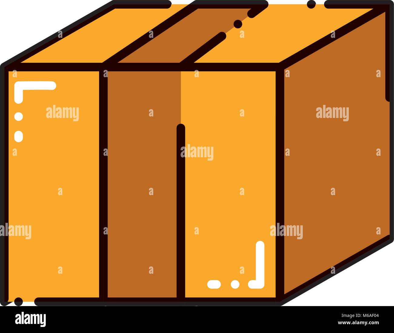 dashed line delivery close package service design Stock Vector Image ...