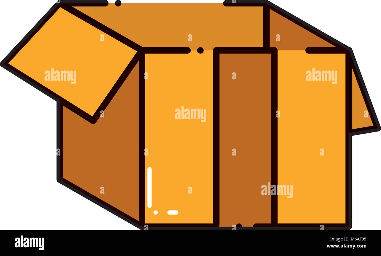 dashed line open delivery package shipping service Stock Vector Image ...