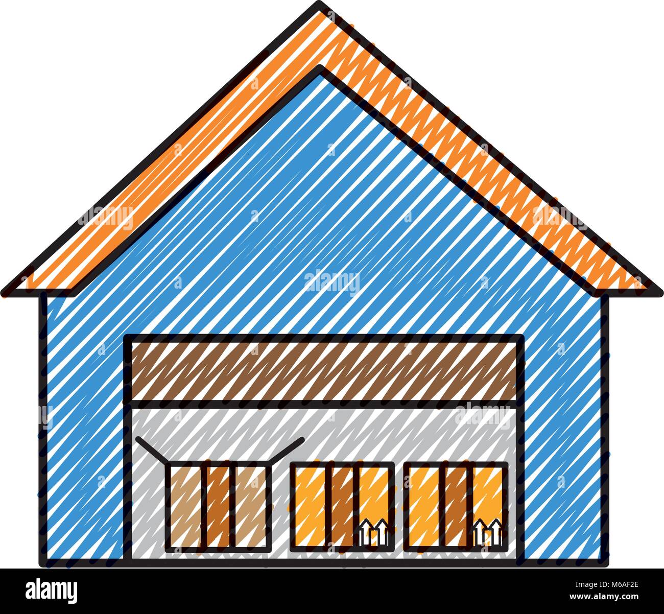 Garage with boxes Stock Vector Images - Alamy