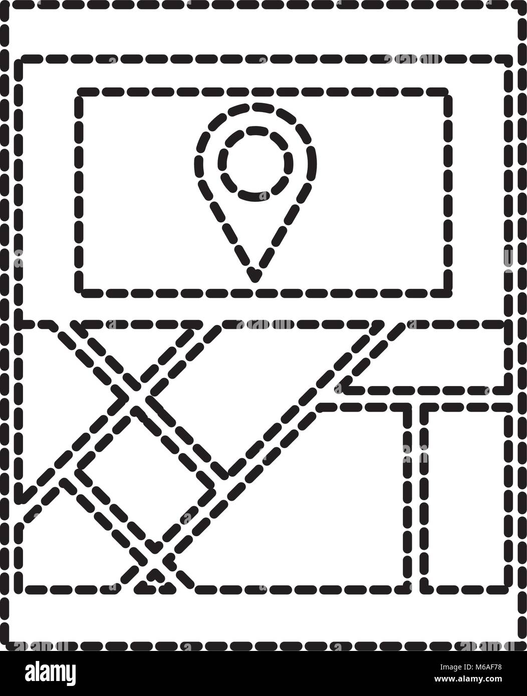 dotted shape modern gps map with location symbol Stock Vector Image ...