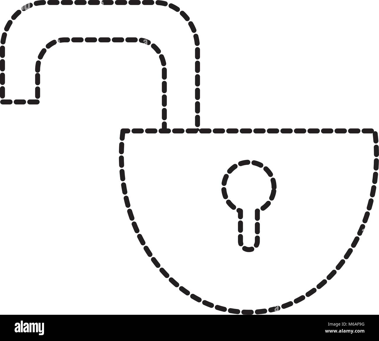 dotted shape open padlock object to protection privacy Stock Vector ...